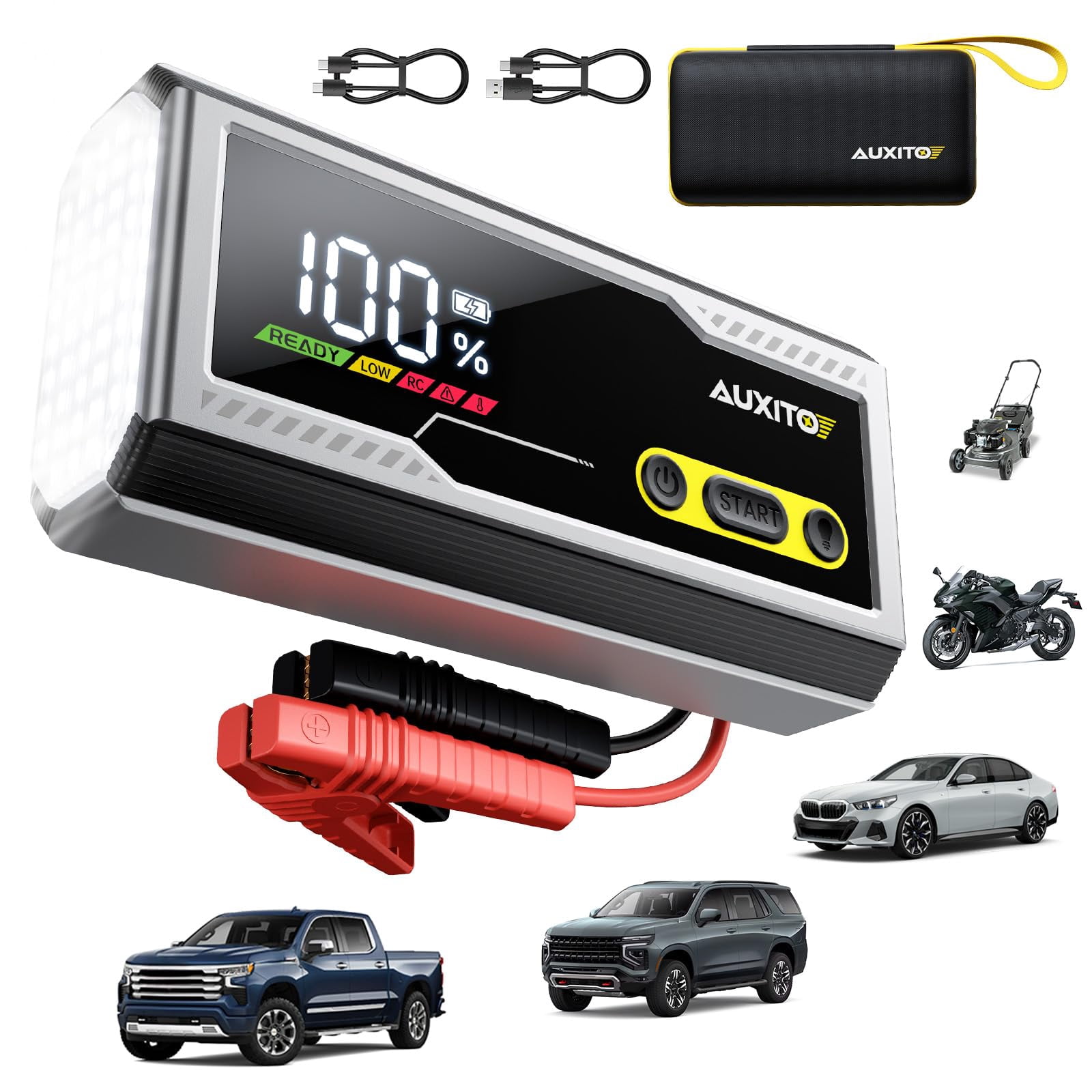 AUXITO 6000A Jump Starter, 12V Car Battery Jump Starter, Up to All Gas ...