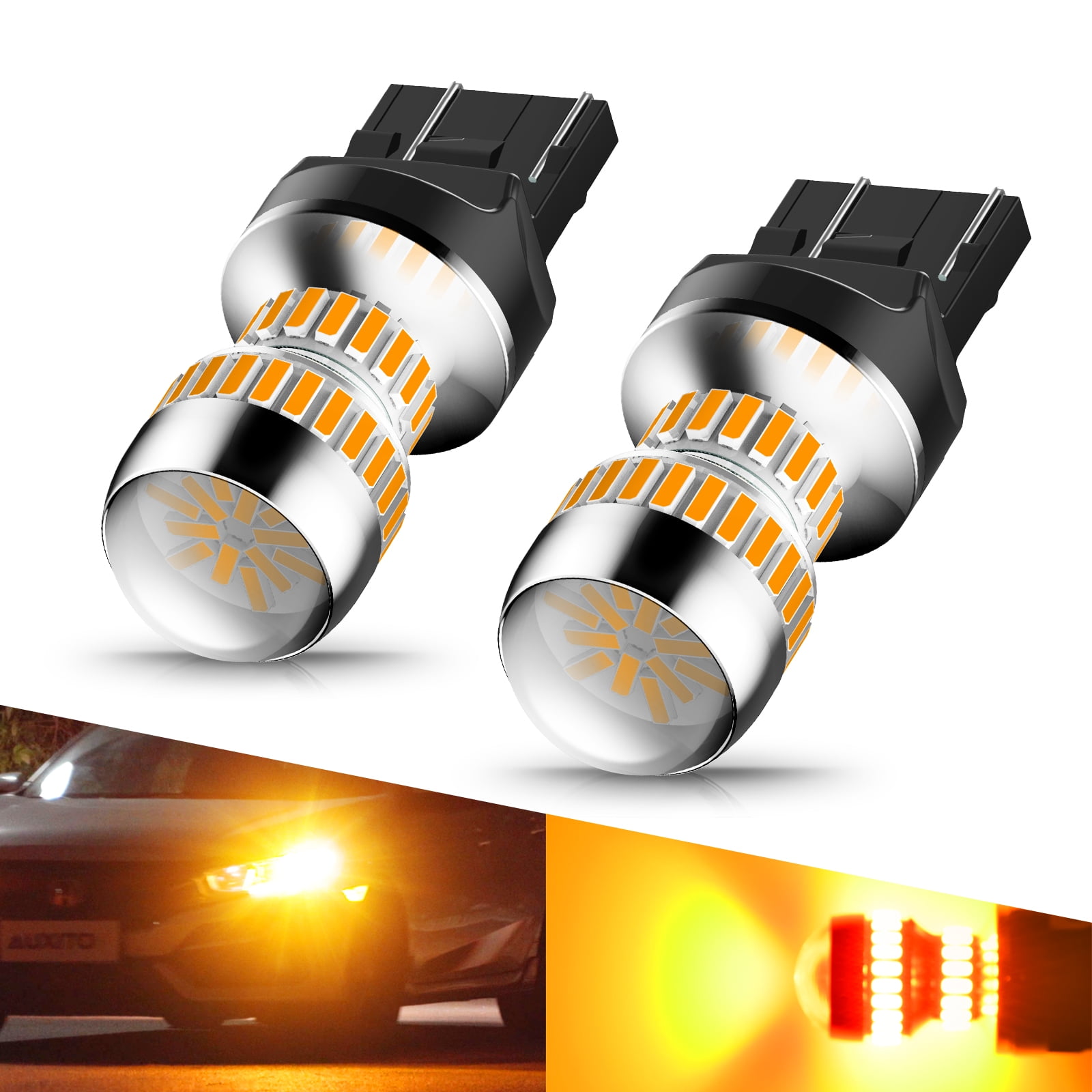 AUXITO 7443 LED Bulbs, Amber Yellow, 7440 7443R LED Bulbs T20 7441 7444 ...
