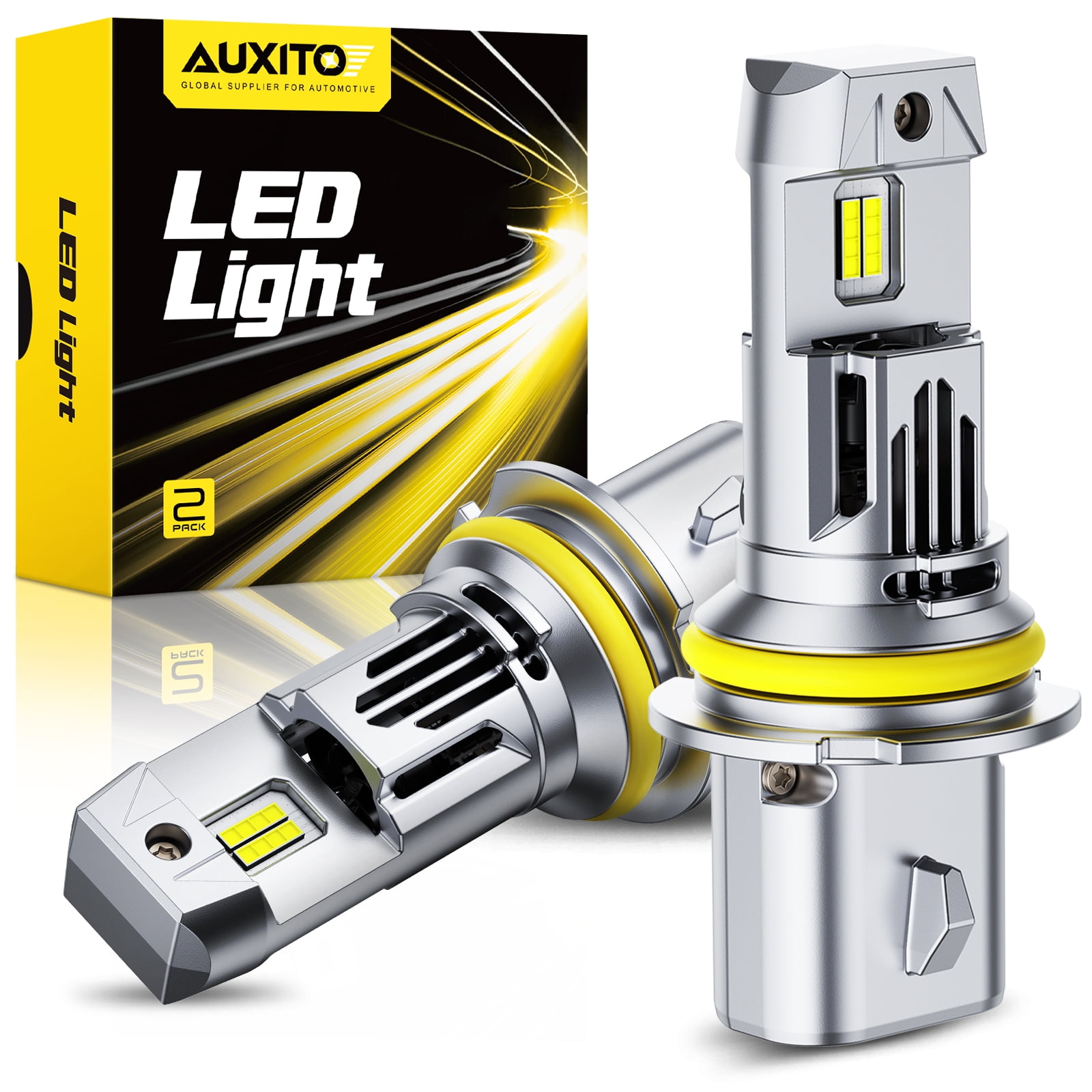 AUXITO 9007 Led Headlight Bulbs, 33,000LM 900% Brightness 6500K Cool ...