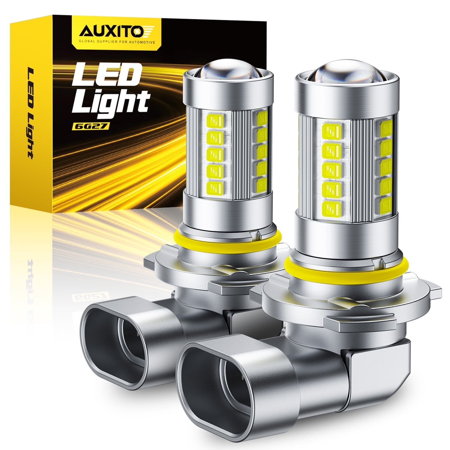 AUXITO 9145 9140 H10 LED Fog Light Bulbs, 6500K Cool White CSP LED Fog ...