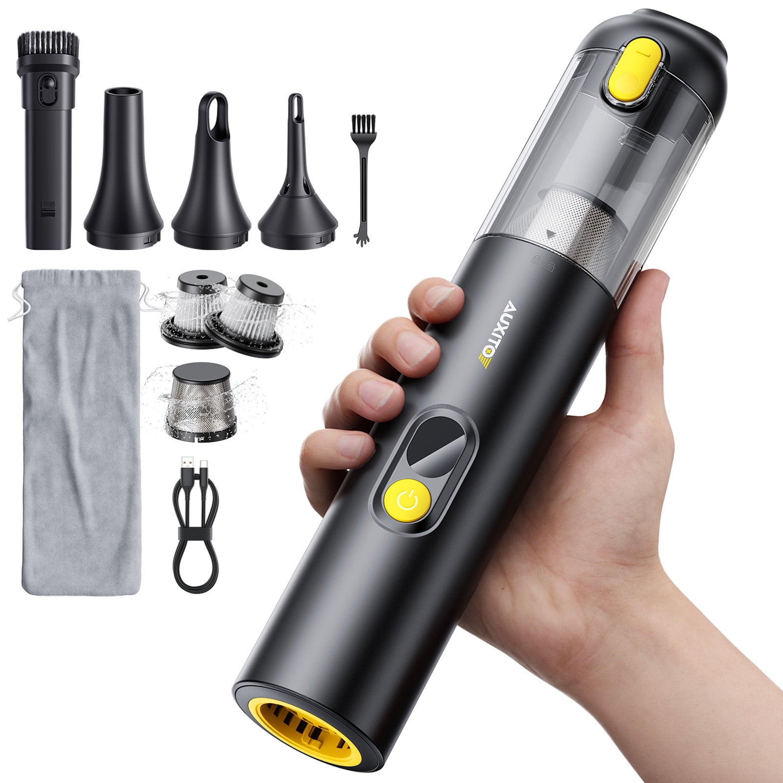 AUXITO Car Vacuum Portable Cordless 14000PA High Power, 4-in-1 Handheld ...