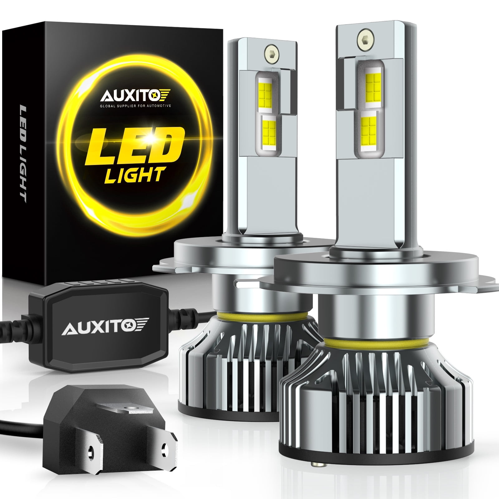 AUXITO H4 Led Headlight Bulb, 900% Brightness 6500K Cool White, CSP ...