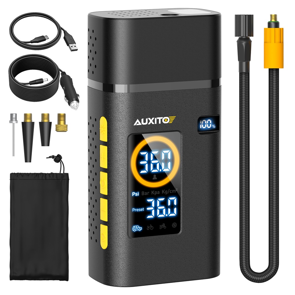 AUXITO Tire Inflator Portable Air Compressor, 25s Faster Inflation, 150 ...