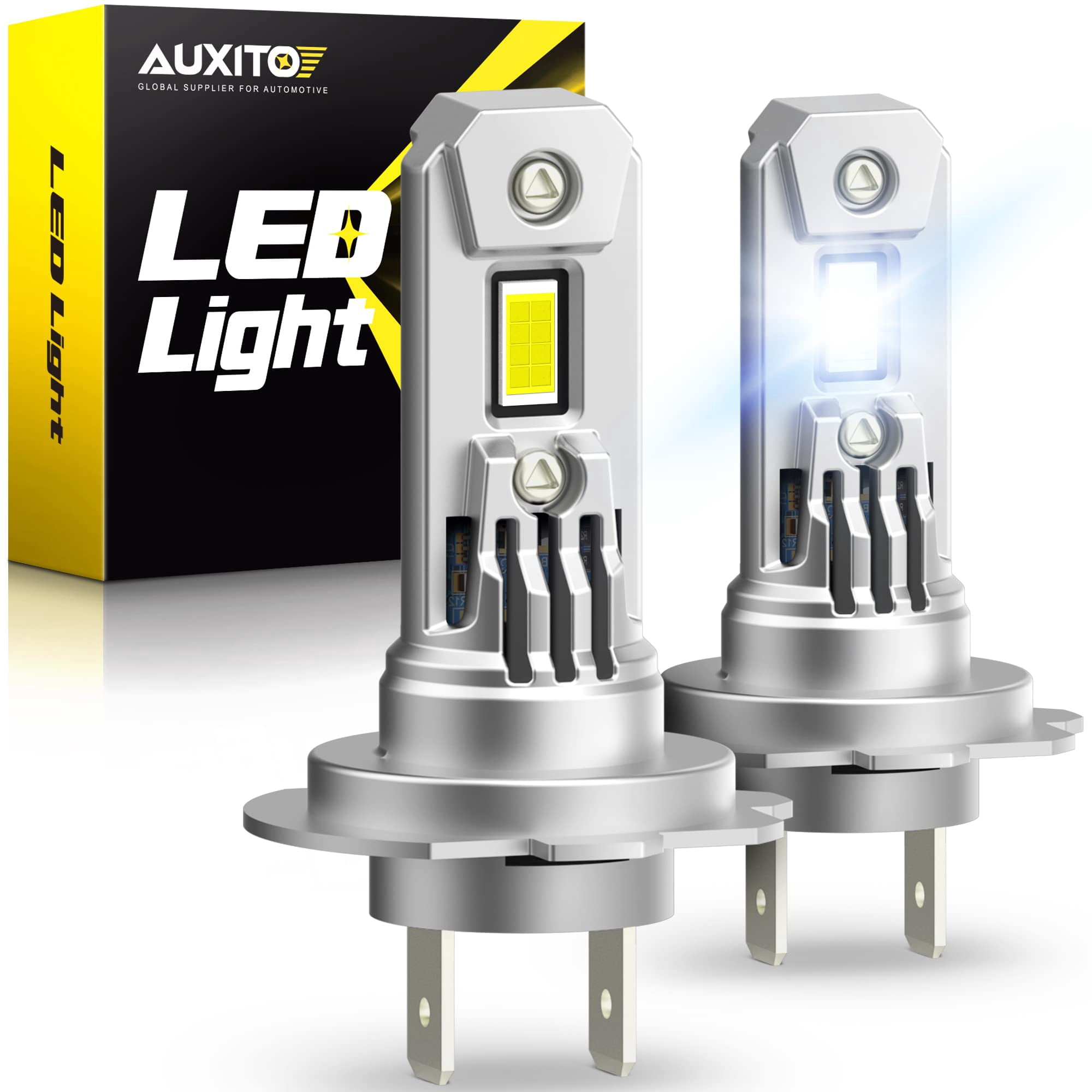 AUXITO UpgradedH7 LED Bulbs, 350% Brighter, 6500K White, 1:1 Mini Size ...