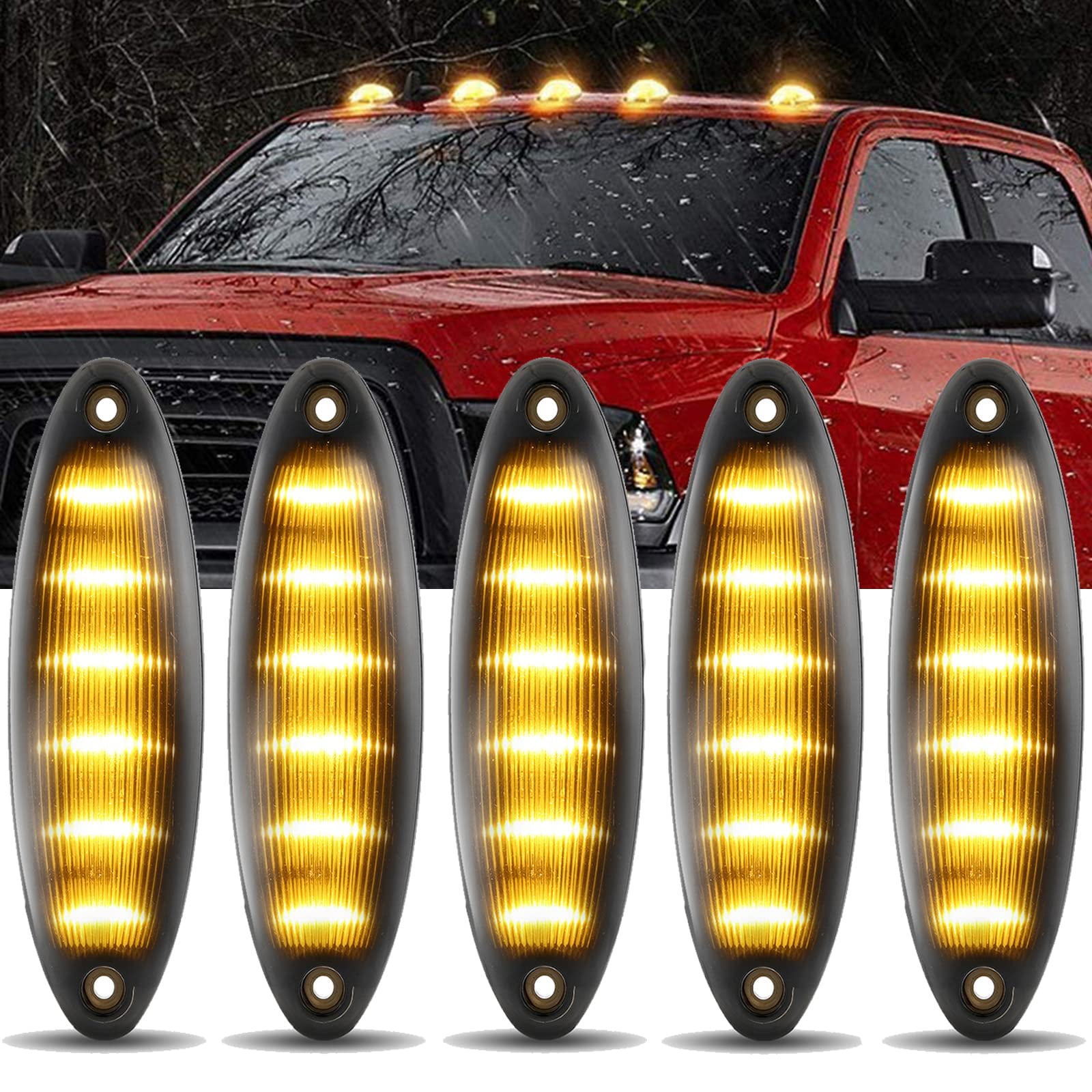 AUXMART LED Cab Clearance Lights for Freightliner Cascadia Columbia Cab ...