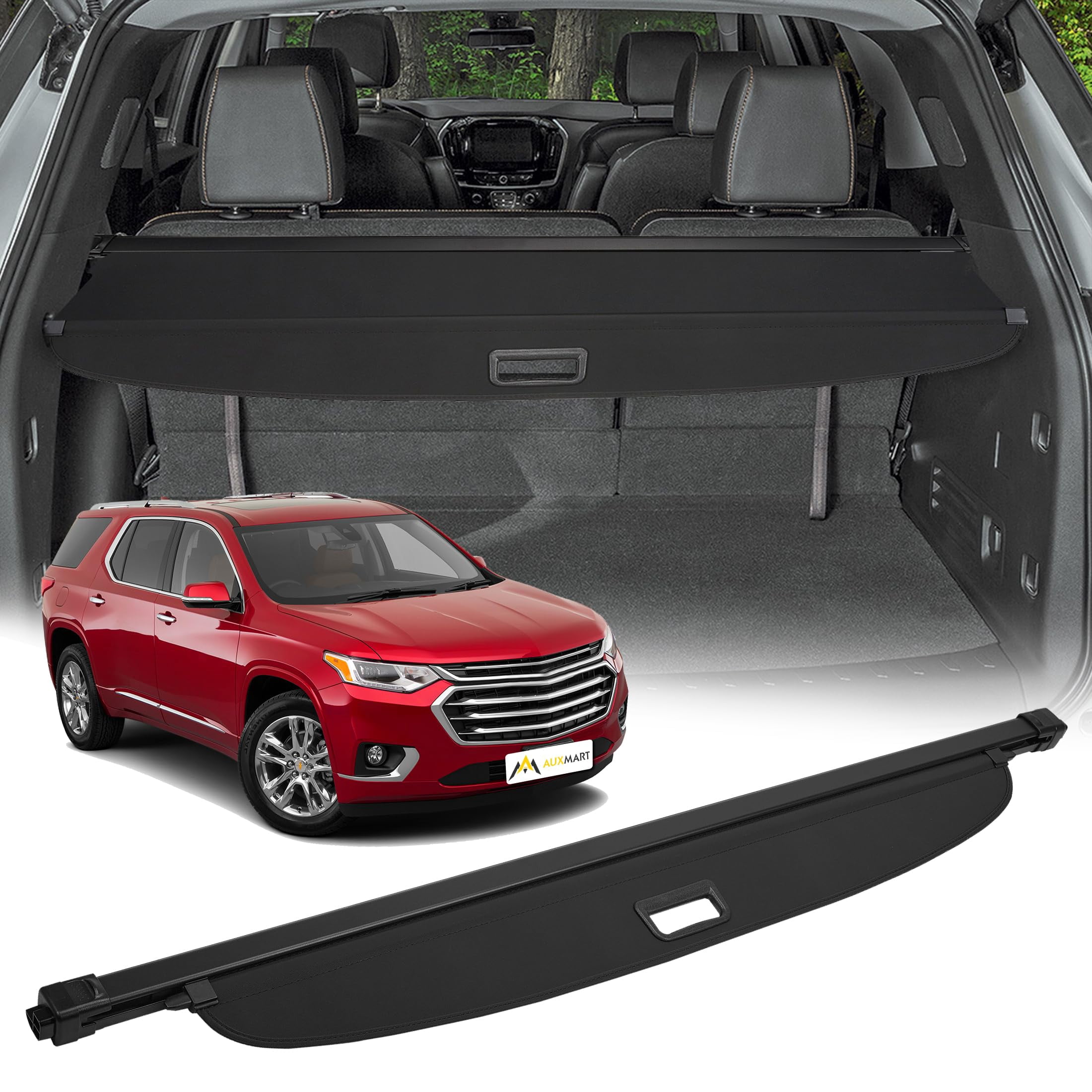 AUXMART Retractable Cargo Cover Fit for Chevy Chevrolet 2018-2024 2025 ...