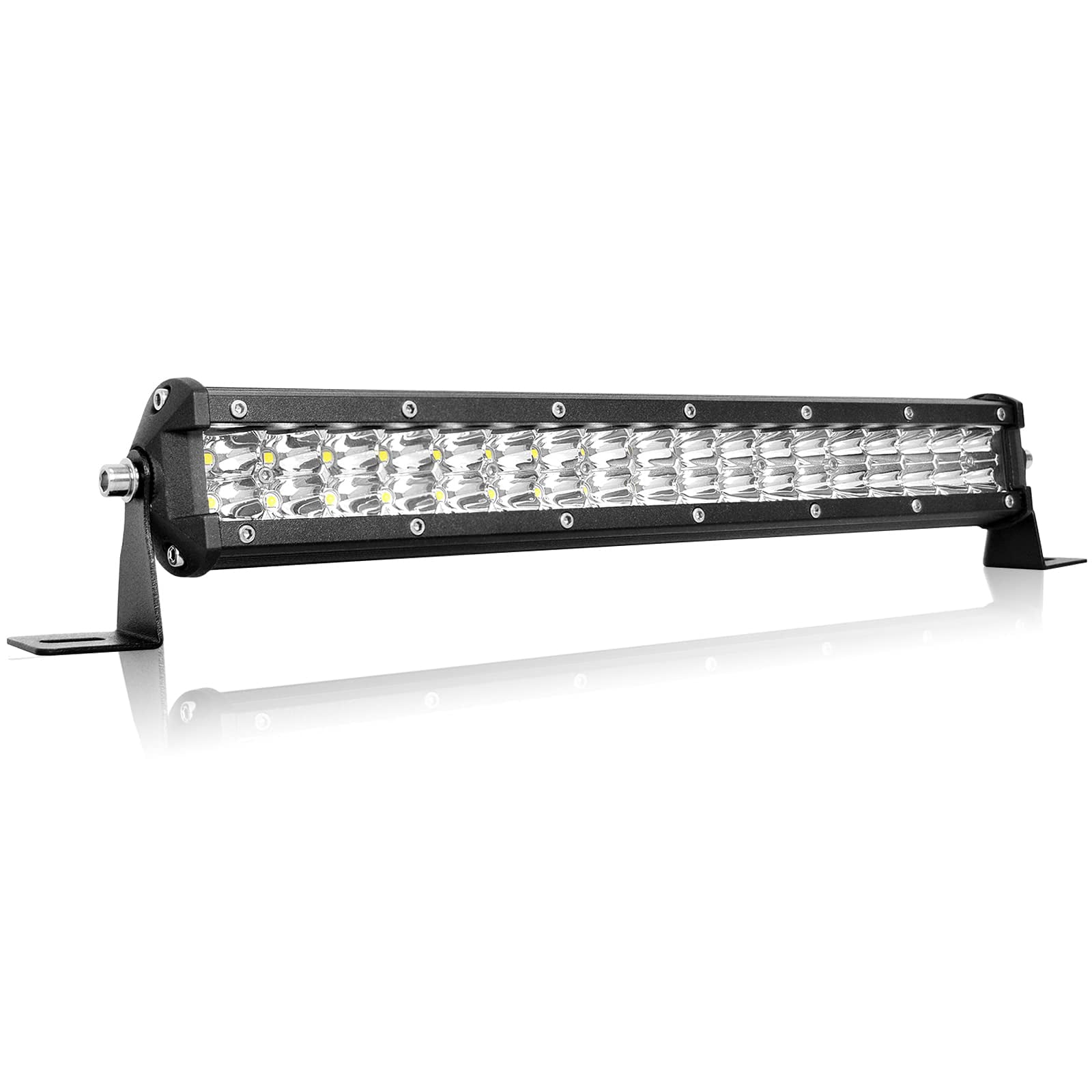 AUXTINGS 15 inch 50W MSF2 5000LM Dual Row Slim LED Light Bar Spot Beam ...