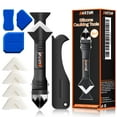 AUXTUR Silicone Caulking Tool, 3 in 1 Caulking Finishing Tool Kit(Stainless Steelhead), Grout ...