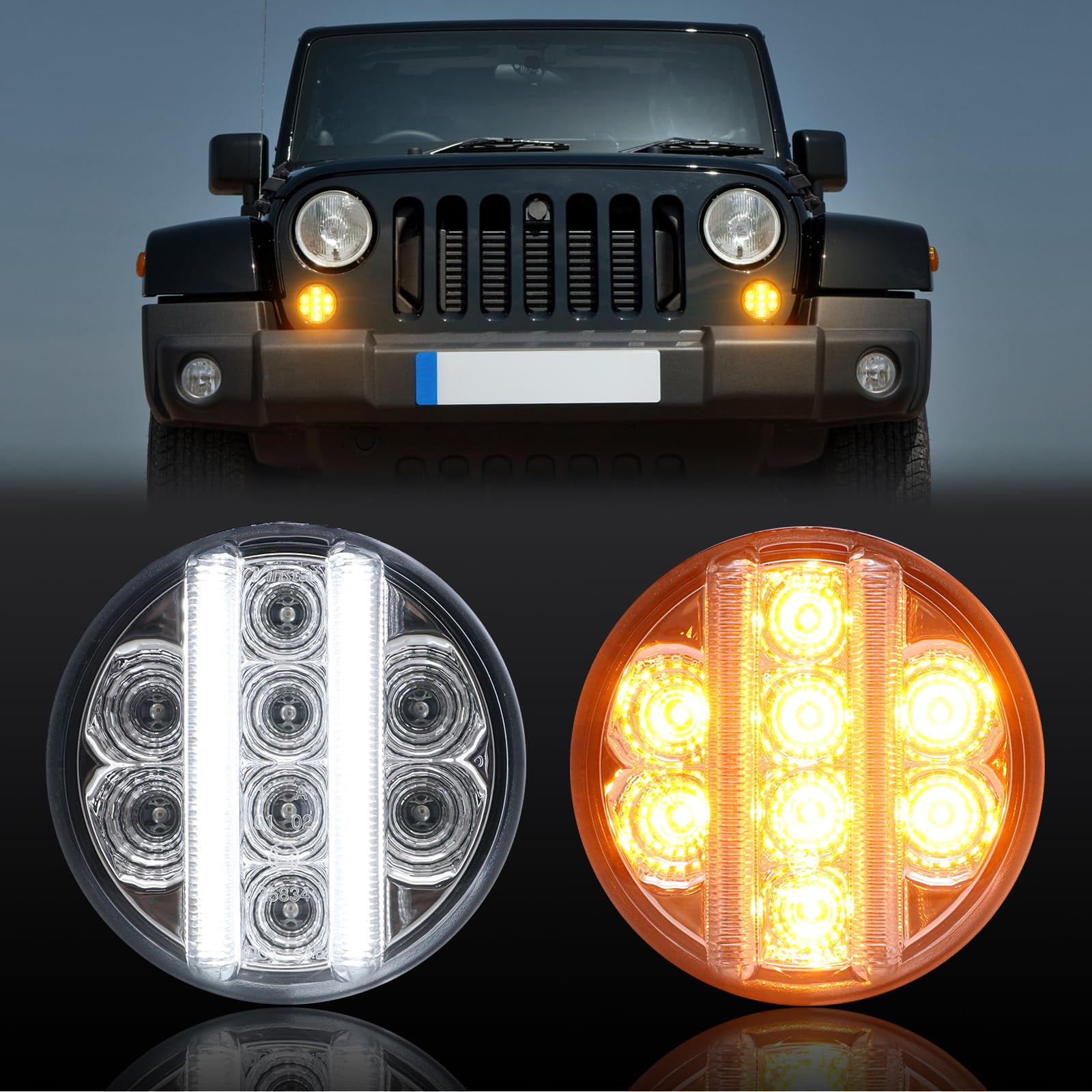 AUYICH LED Turn Signal KEF16 Light Compatible with Wrangler 2007-2018 ...