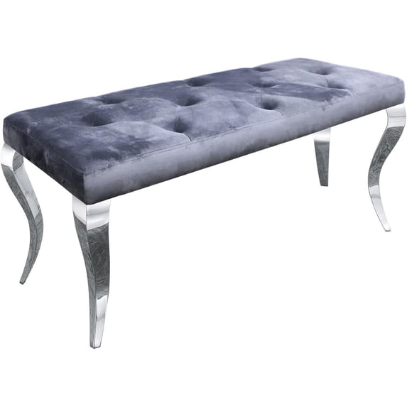 AUZ Velvet , Button Tufted Dining Table with Cabriole Legs, Upholstered ...