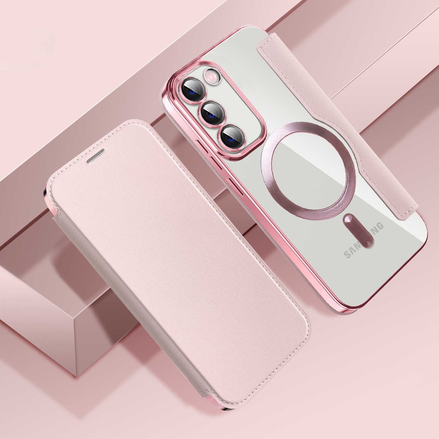 AUshell for Samsung Galaxy S24 Case, PU Leather Folio Cover with ...