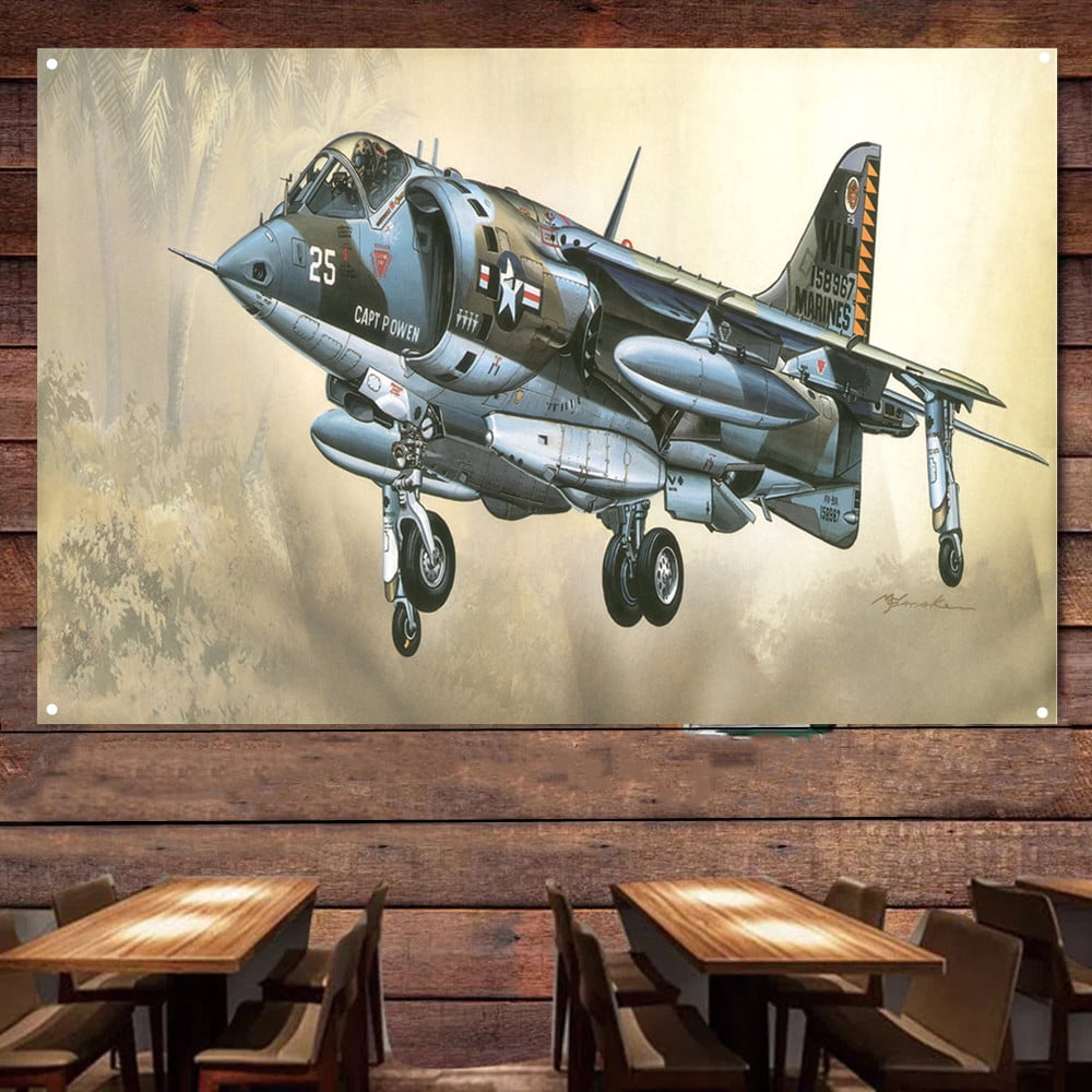 AV-8A Harrier Aircraft Fighter Jet Wall Art Poster Print Wall Decor ...