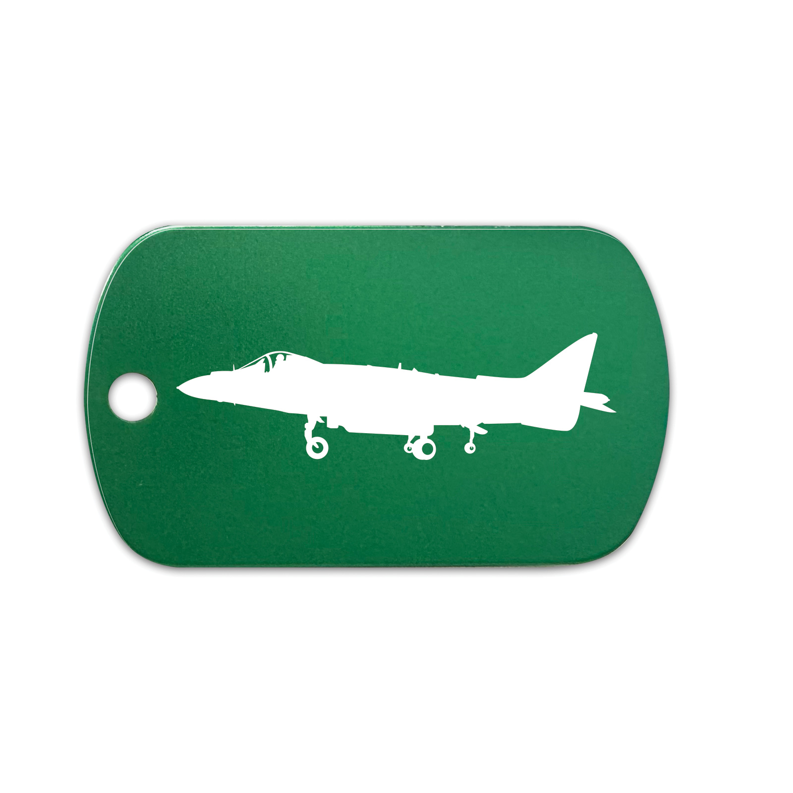 AV-8B Harrier GI Dog Tag Aluminum Keychain av-8 fighter - Green ...