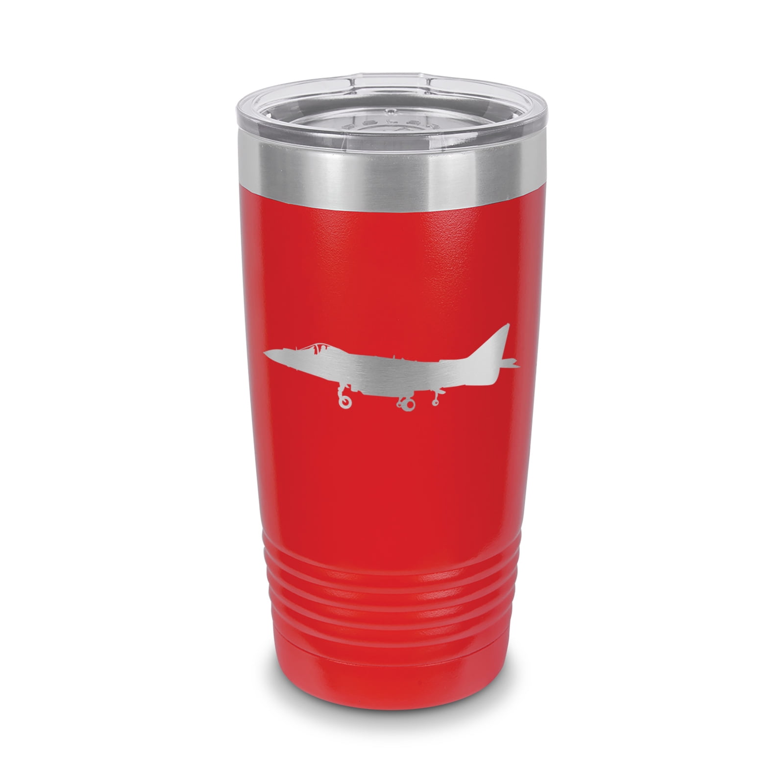 AV-8B Harrier Tumbler 20 oz - Laser Engraved w/ Clear Lid - Stainless ...