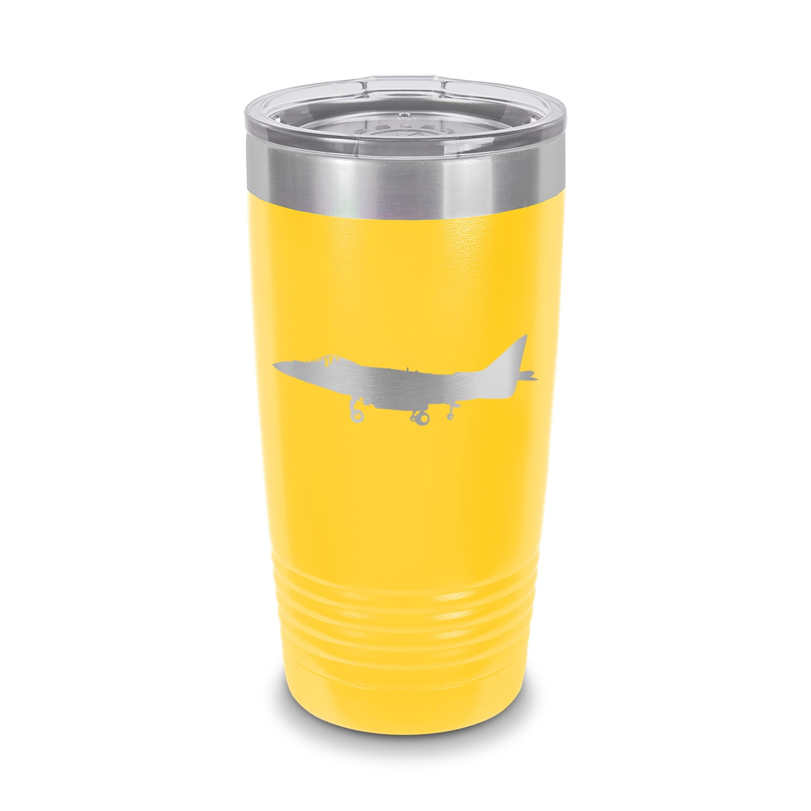 AV-8B Harrier Tumbler 20 oz - Laser Engraved w/ Clear Lid - Stainless ...