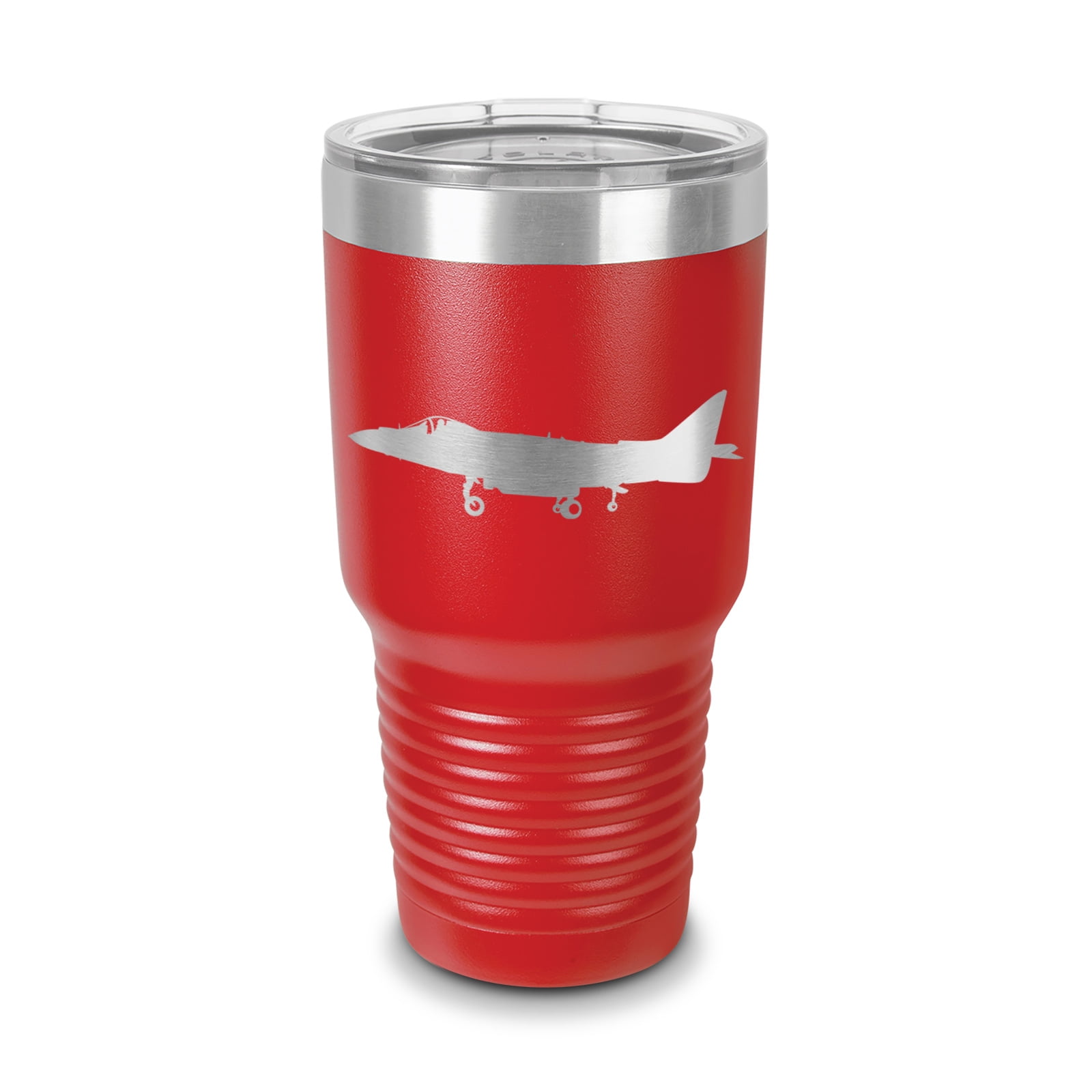 AV-8B Harrier Tumbler 30 oz - Laser Engraved w/ Clear Lid - Stainless ...