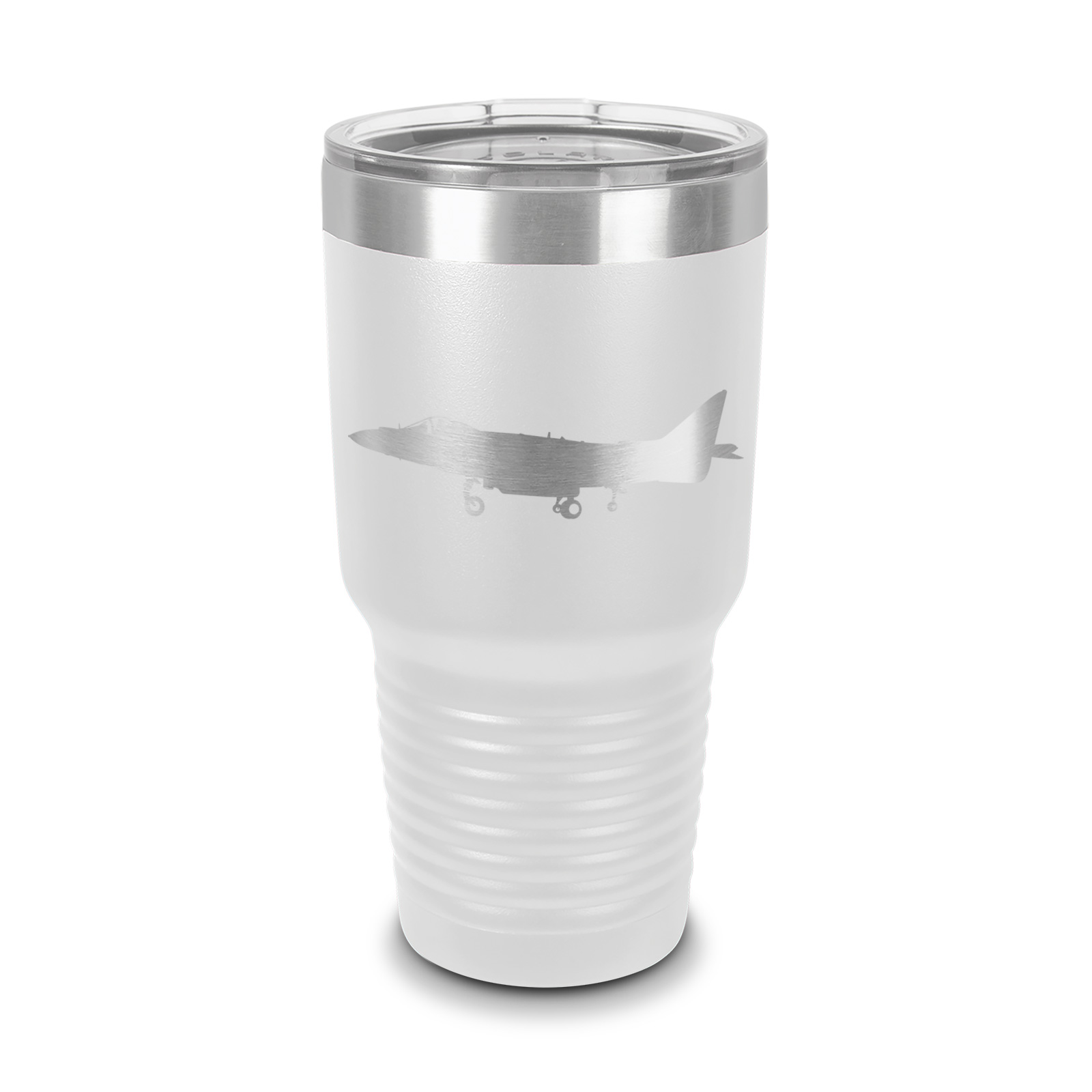 AV-8B Harrier Tumbler 30 oz - Laser Engraved w/ Clear Lid - Stainless ...