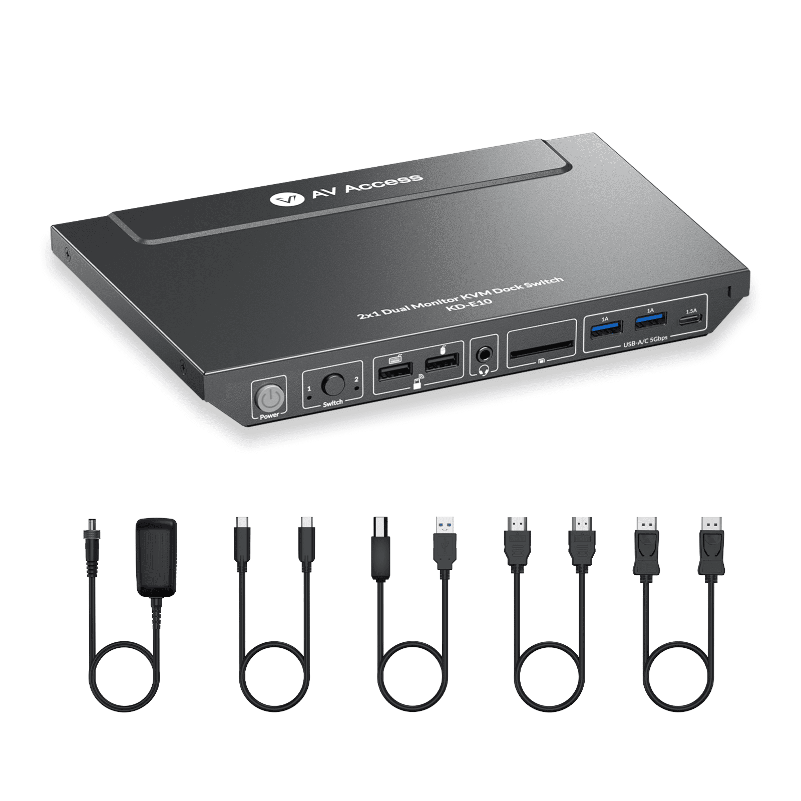 AV Access KVM Switch Docking Station for 2 Monitors 2 Computers, 4K KVM ...