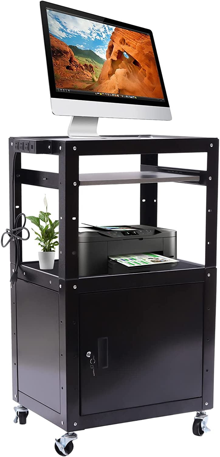 AV Cart, Computer Cart Desk Rolling Cart Storage Cart Rolling Computer ...