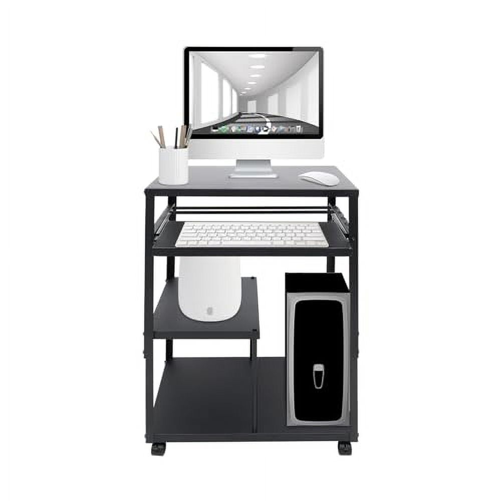 AV Cart with Keyboard Tray, Height Adjustable Rolling Presentation ...