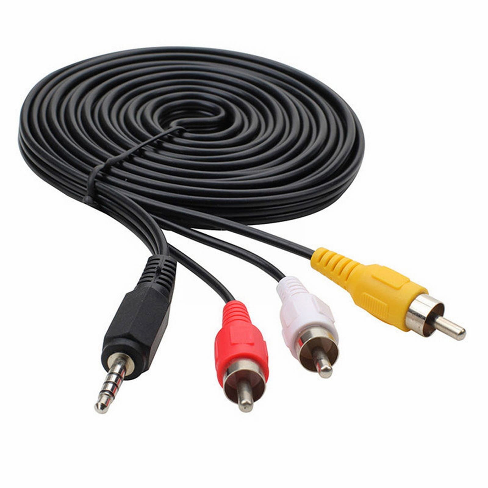 AV Composite Cable - 3.5mm to RCA, Gold-Plated, for Audio/Video Devices ...