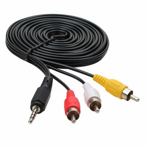 Simyoung 3.5mm Aux to 3 RCA AV Audio Video Cable 1M Black Electronic ...