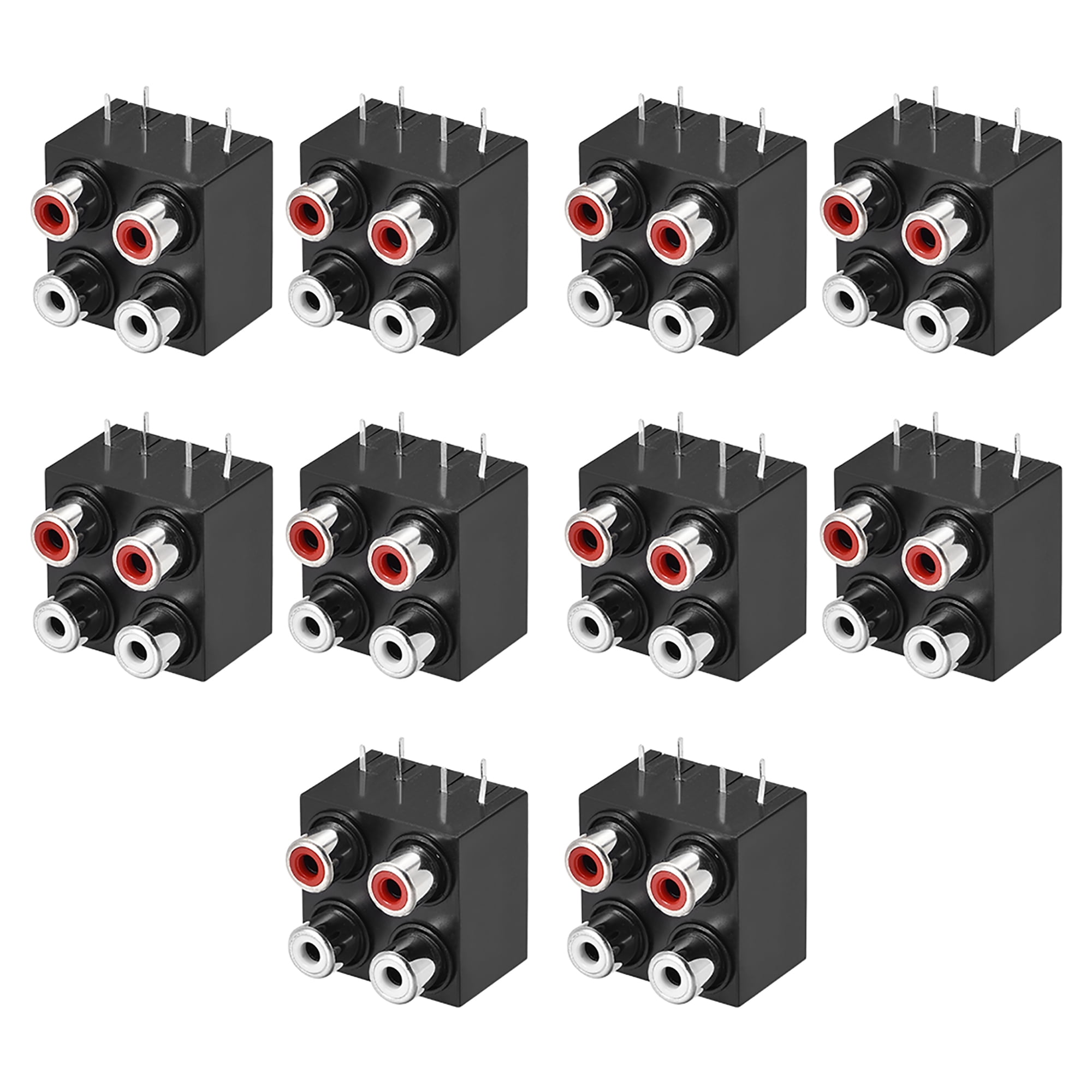 AV Concentric Outlet 4 RCA Female Jack 6-Pin Connector Socket Panel ...