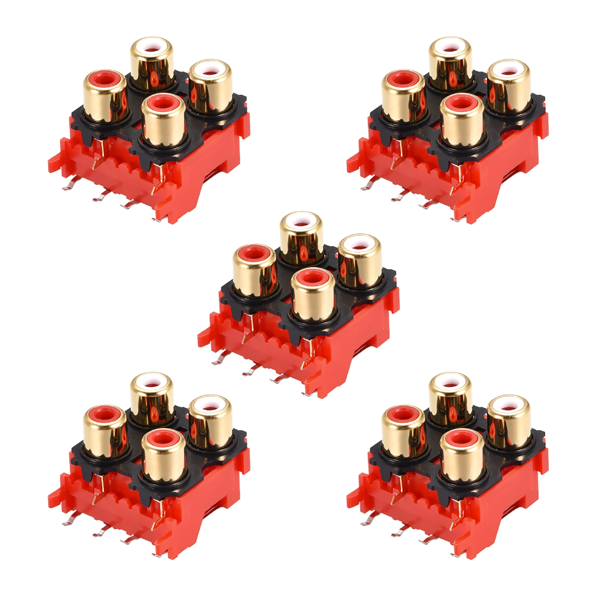 AV Concentric Outlet 4 RCA Female Jack 6 Pin Connector Socket Panel ...