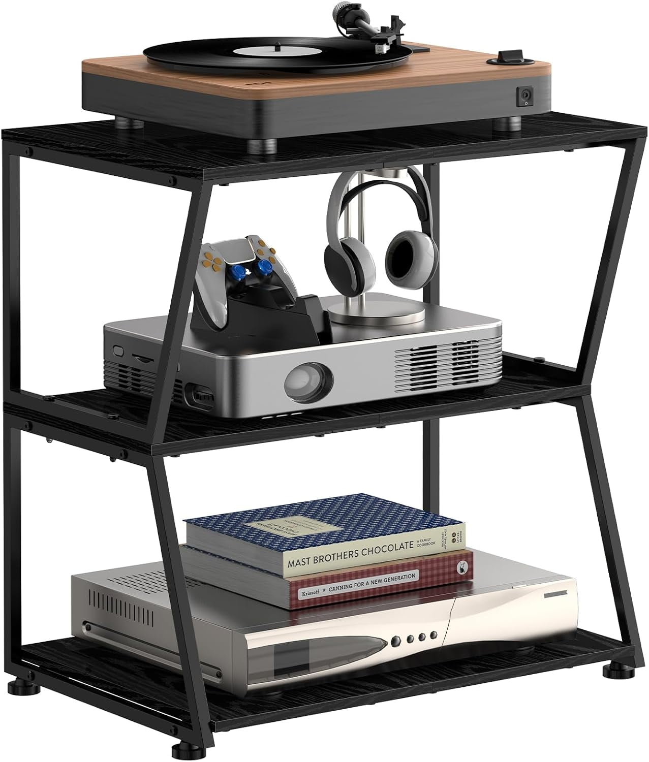 AV Media Stand,3-Tier Game Console Stand,Stereo Racks with Storage ...