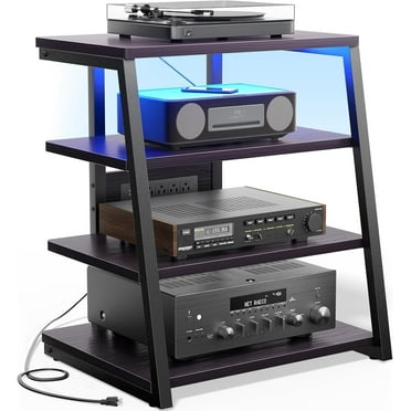 Homfa 8-Tier Media Tower, CD DVD Media Storage Unit with 4 Adjustable ...