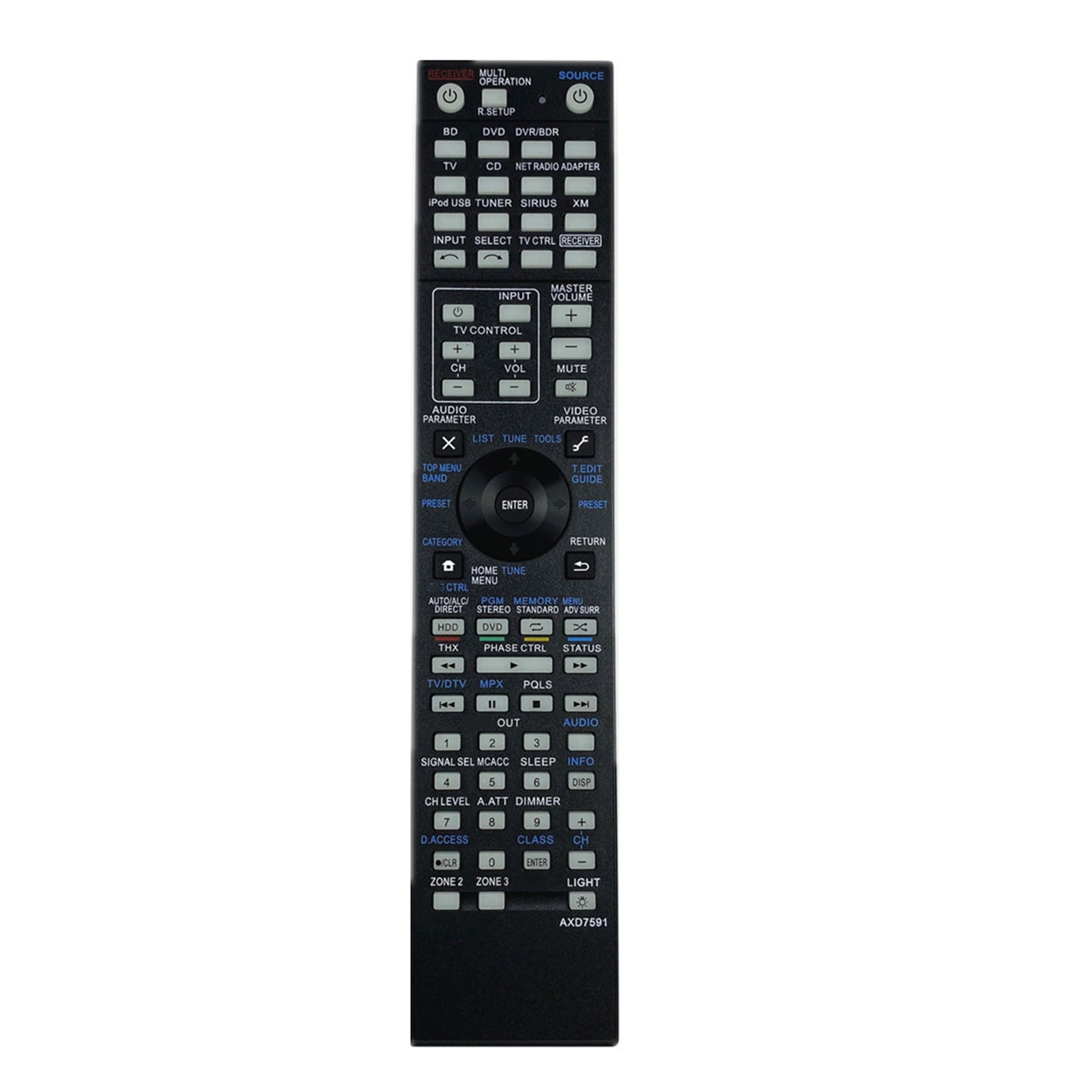 AV Receiver Remote Control AXD7591 Replacement Remote for VSX-1122 VSX-1127 VSX-517-K Long ...
