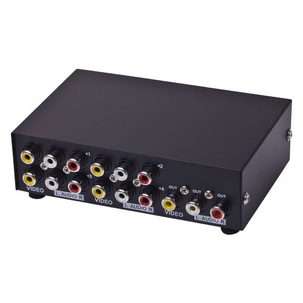 AV Switch Box Switcher Selector (4 Input 1 Output) - 4 Way Port Stereo ...