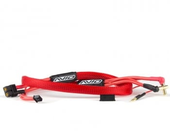 AV1413-RED Avid 2S Charge Lead Cable XT60 to 4/5mm Bullet Connector (2 ...