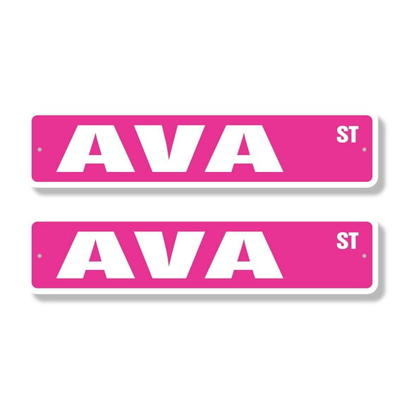 AVA Classic Street Sign (2 Pack) Childrens Name Room Sign Road Sign | 6 ...