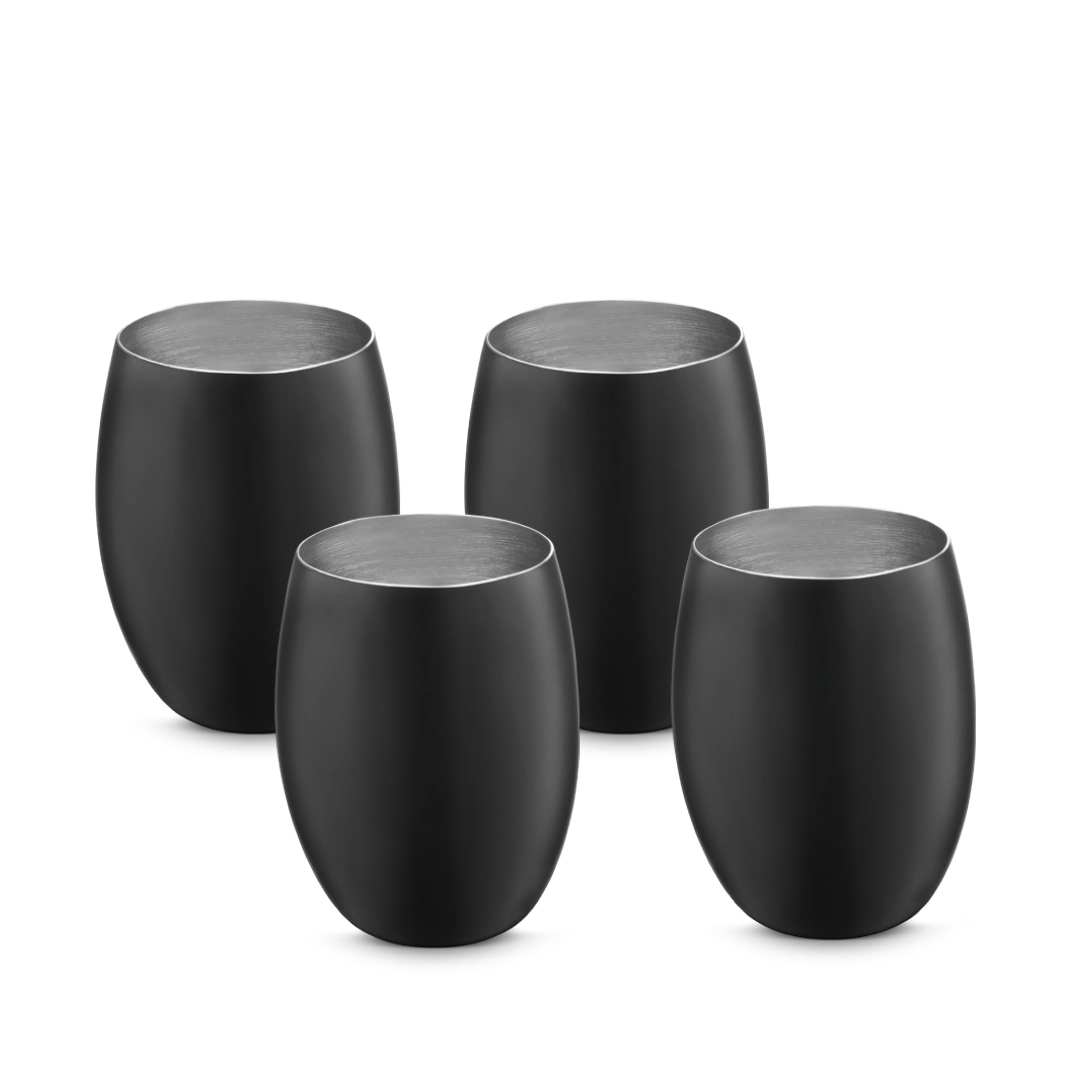 AVADOR Handcrafted Set of 4 Stainless Steel Shatterproof Glass ...