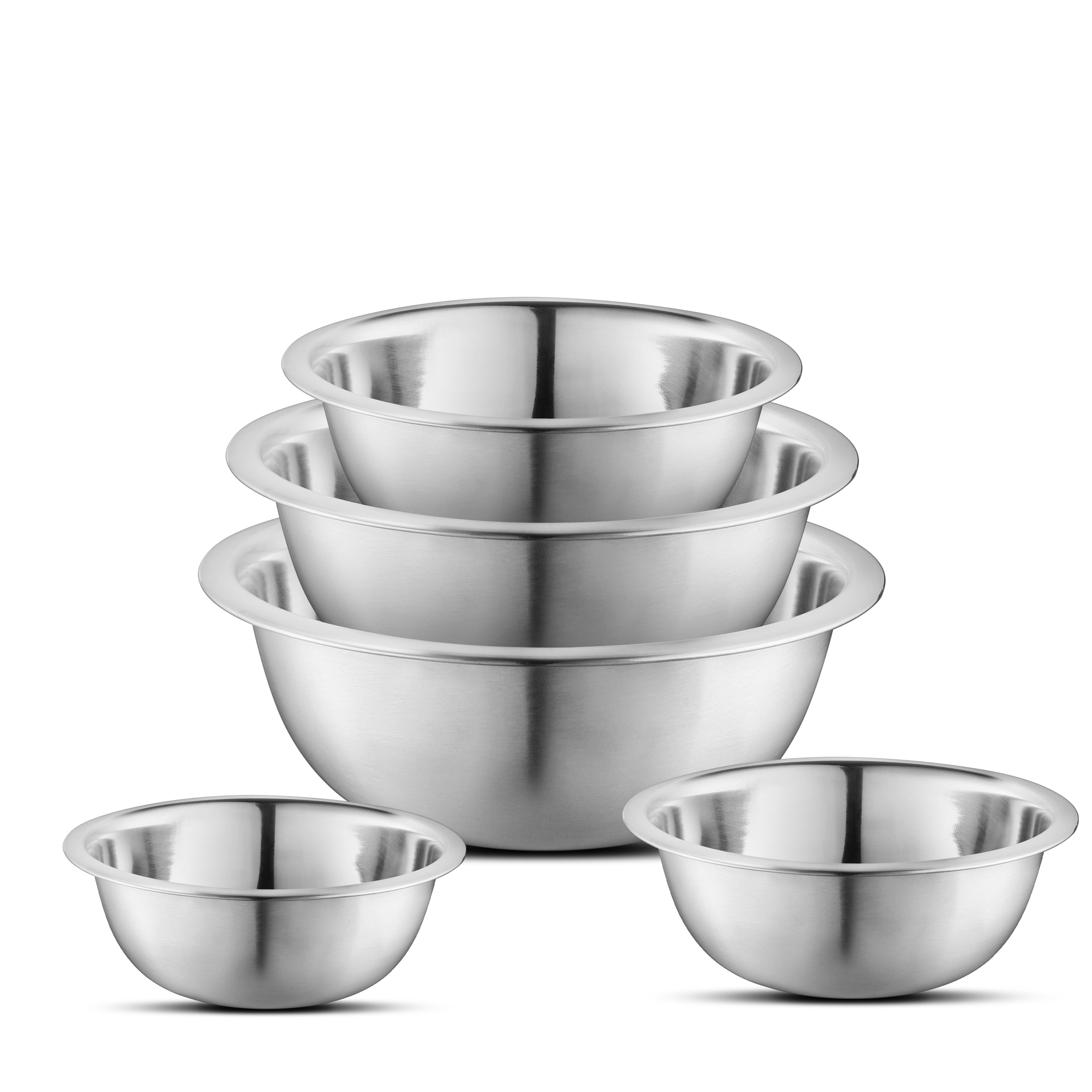 AVADOR Premium Stainless Steel Mixing Bowls, Set of 5 Brushed Stainless ...
