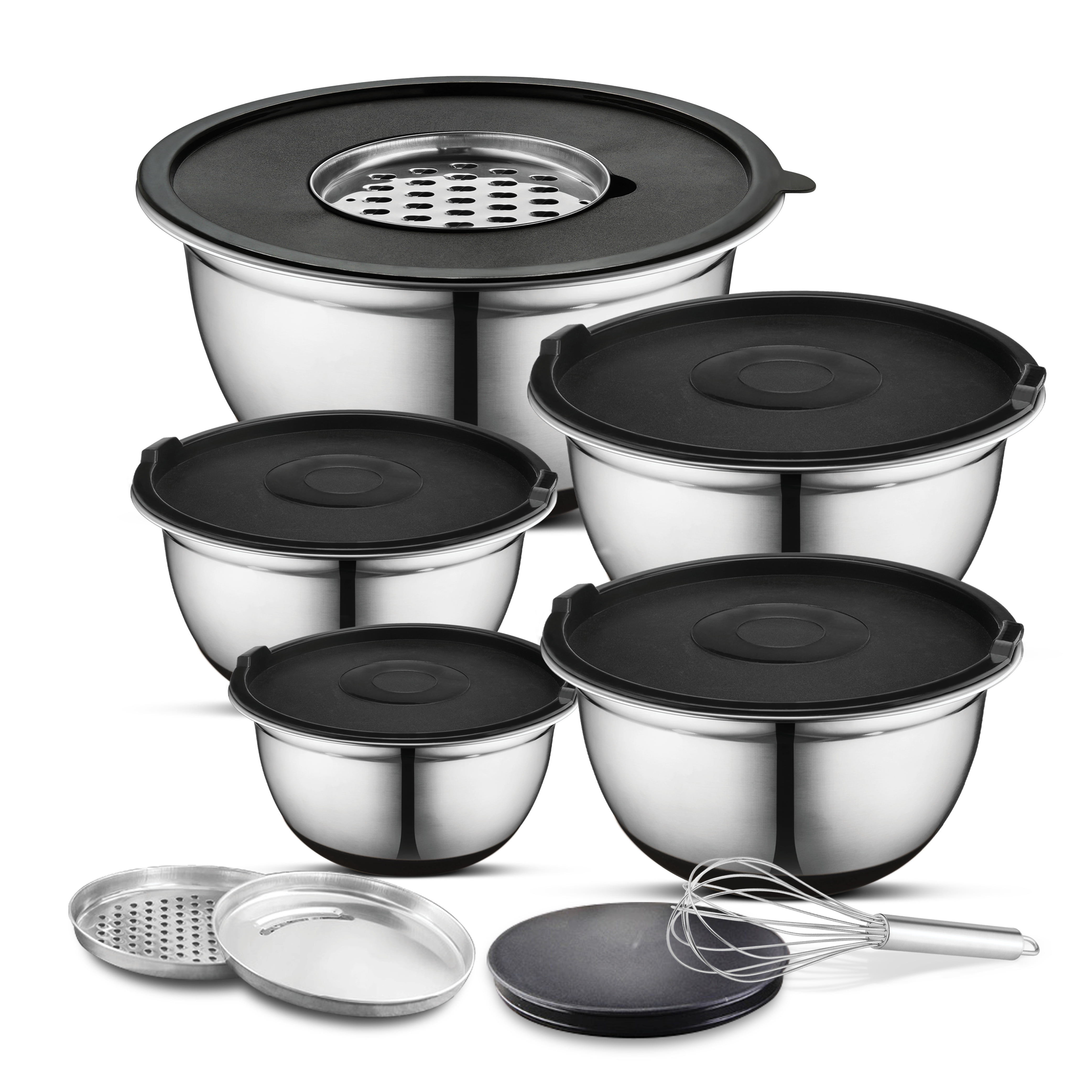 AVADOR® Premium Stainless Steel Mixing Bowls Sets Brushed Stainless ...