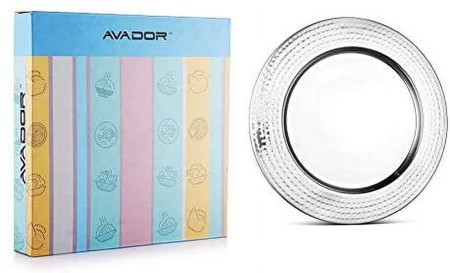 AVADOR Charging Plate Set, Hammered Finish, Stainless Steel, Set of 6 ...