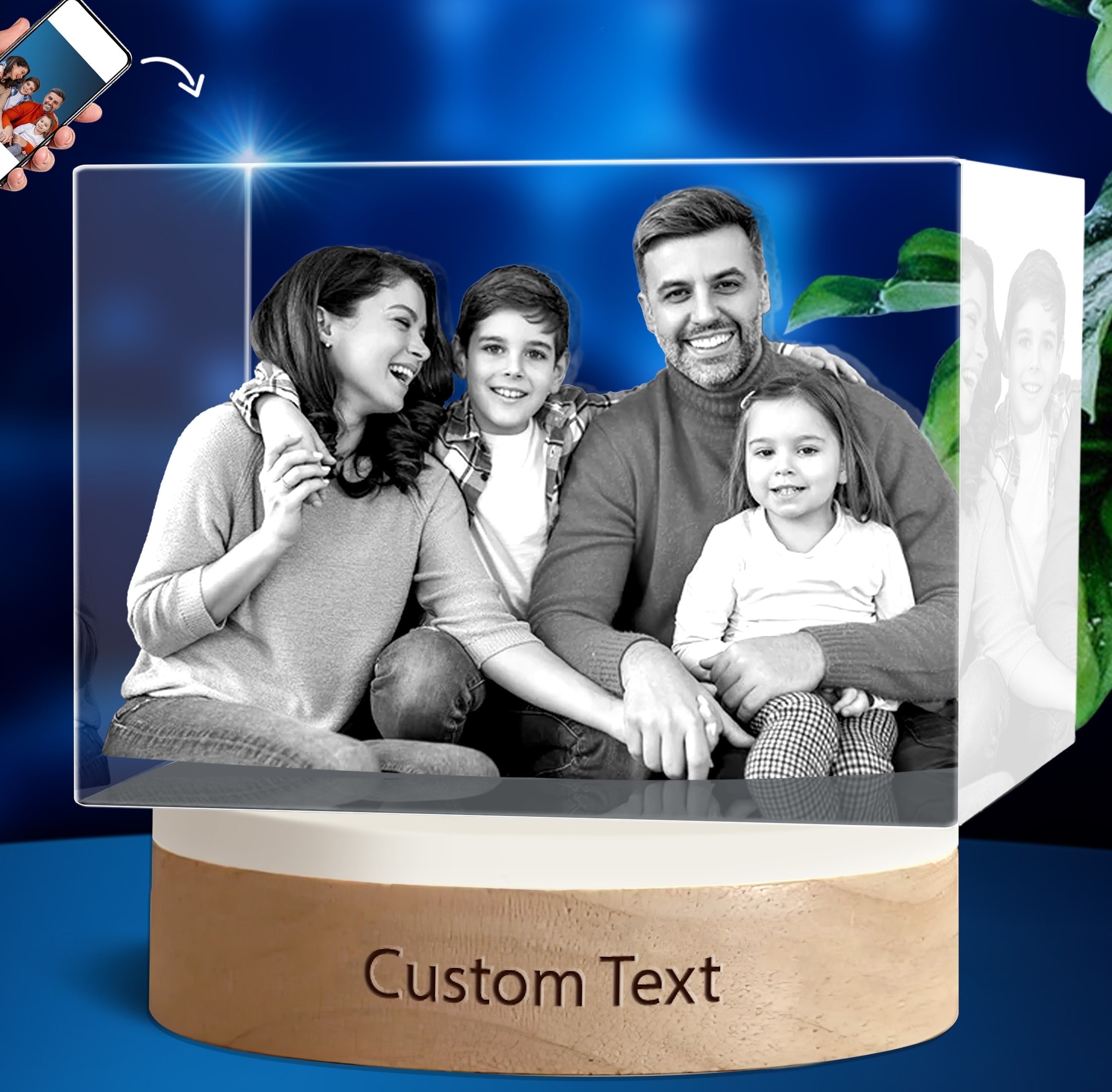 AVAGifts Personalized 3D Engraved Crystal Photo, Custom 3D Photo ...