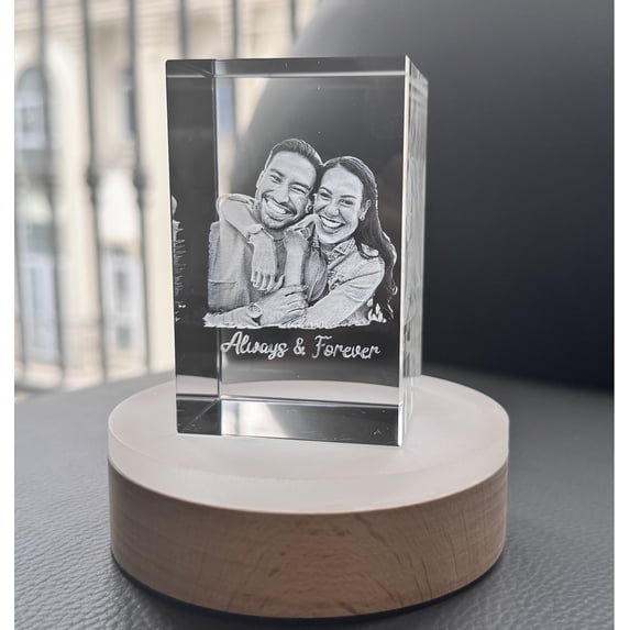 AVAGifts Personalized 3D Engraved Crystal Photo Custom 3D Photo Crystal ...
