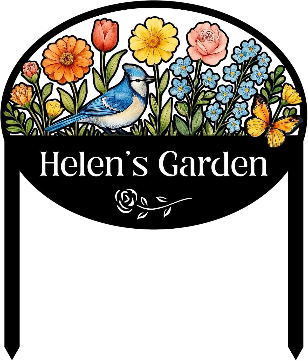 AVAGifts Personalized Metal Yard Sign for Mother's Day, Bird & Flower ...
