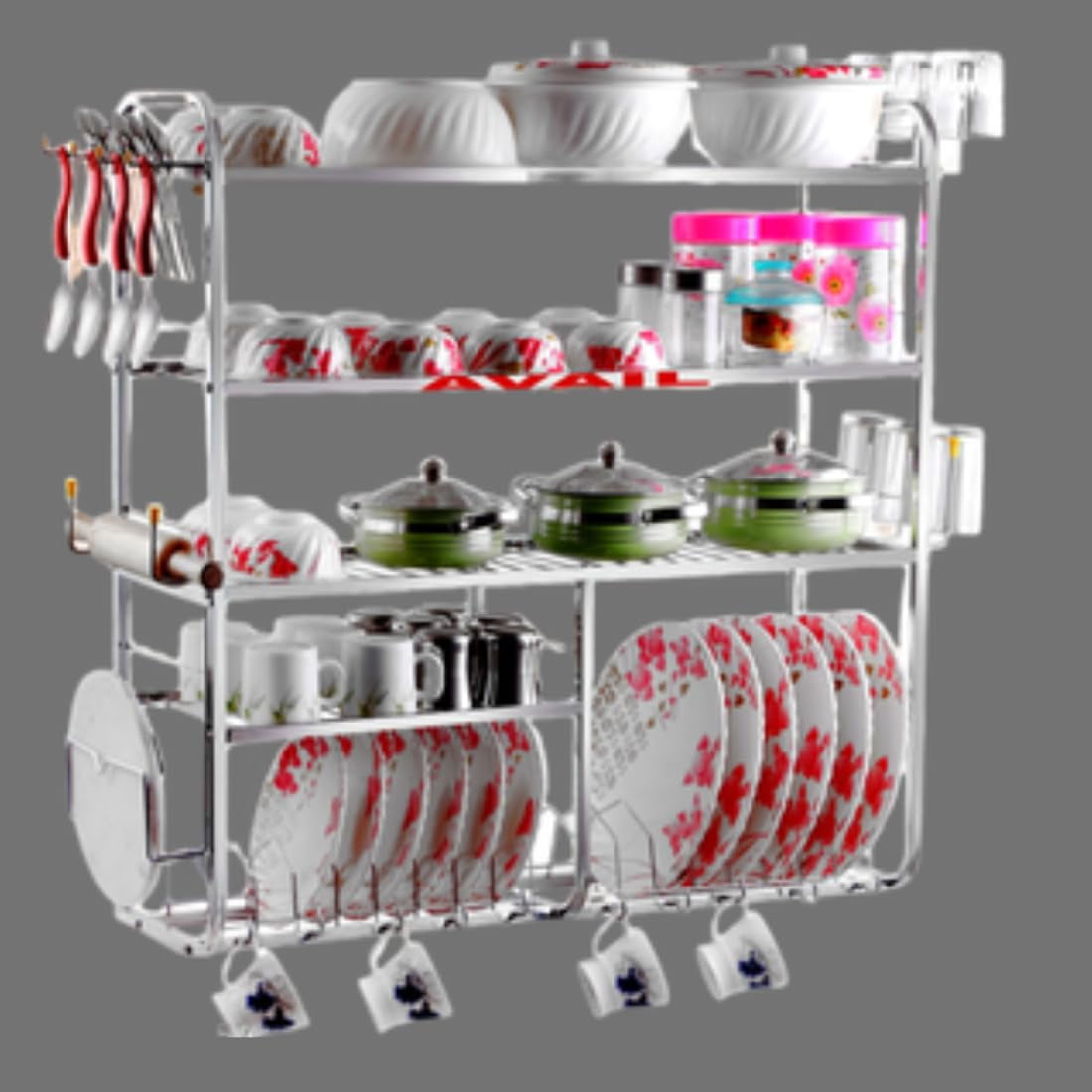 AVAIL Stainless Steel Wall Mount Kitchen Utensils Rack Dish Rack with ...