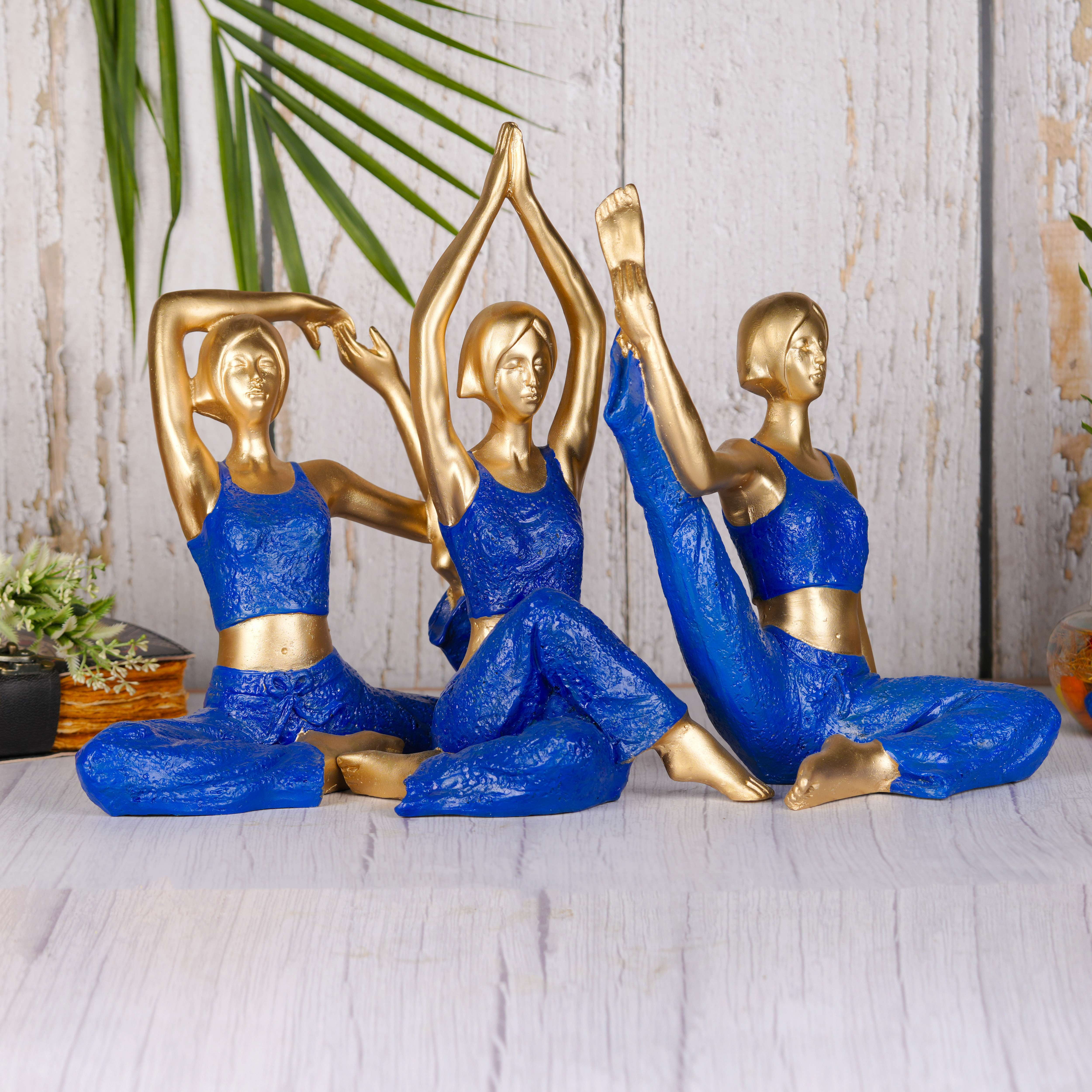 AVANTIQUEA Lady Yoga Poses Statue for Home Decor Showpiece, Yoga ...