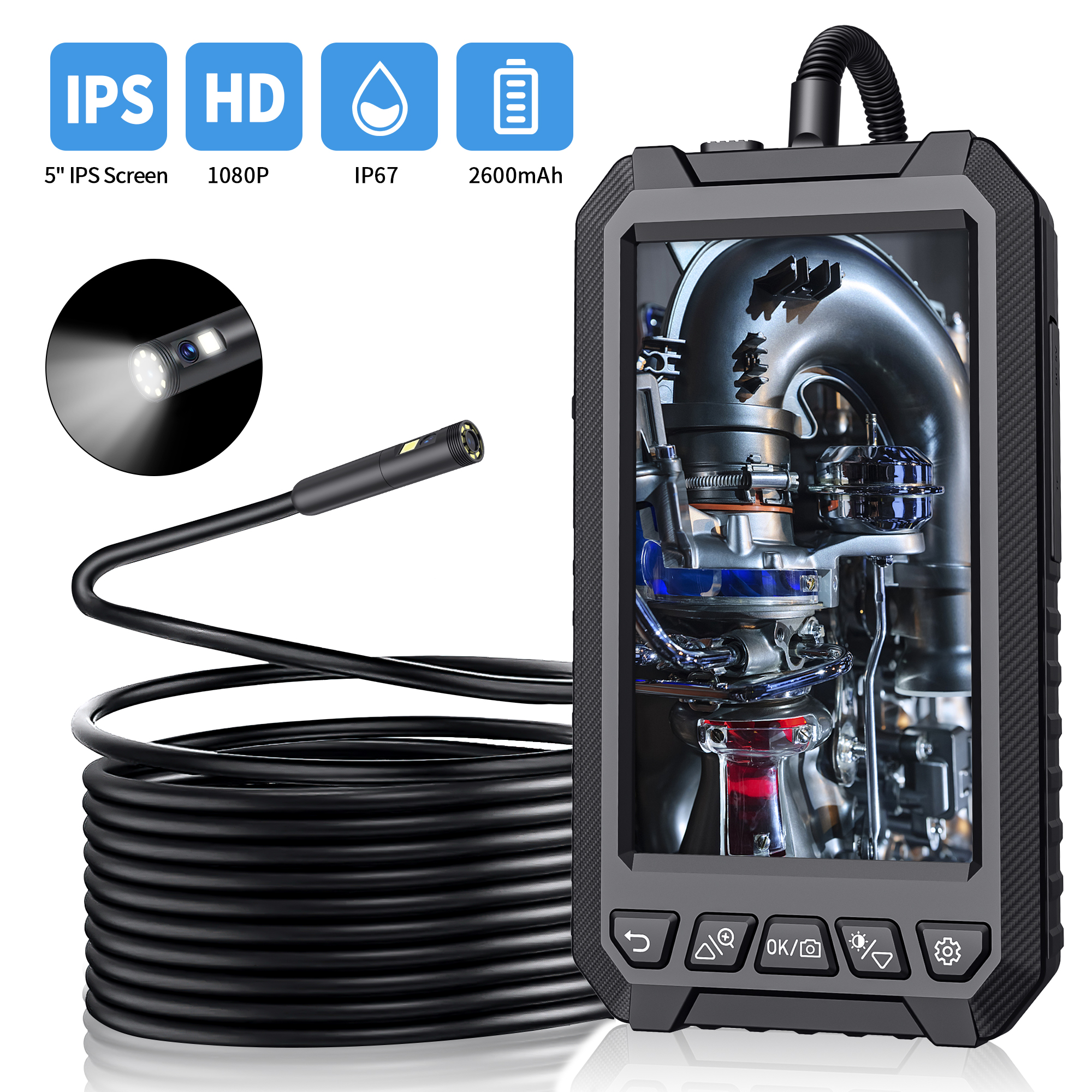PYLE-METERS PVBOR15 - Hi-Res Digital Wireless Borescope Inspection ...