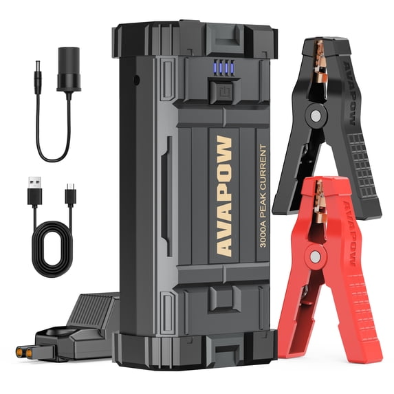 AVAPOW Car Battery Jump Starter,3000A Peak Jump Starter for Up to 8L ...