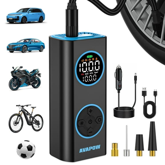 Tire Inflator Portable Air Compressor - 150PSI Cordless Air Pump for Car Tires, Portable Tire ...