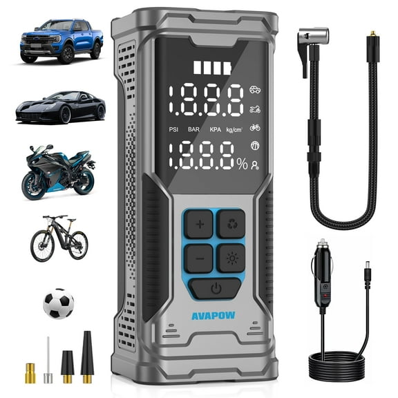 Tire Inflator Portable Air Compressor - 150PSI Cordless Air Pump for ...