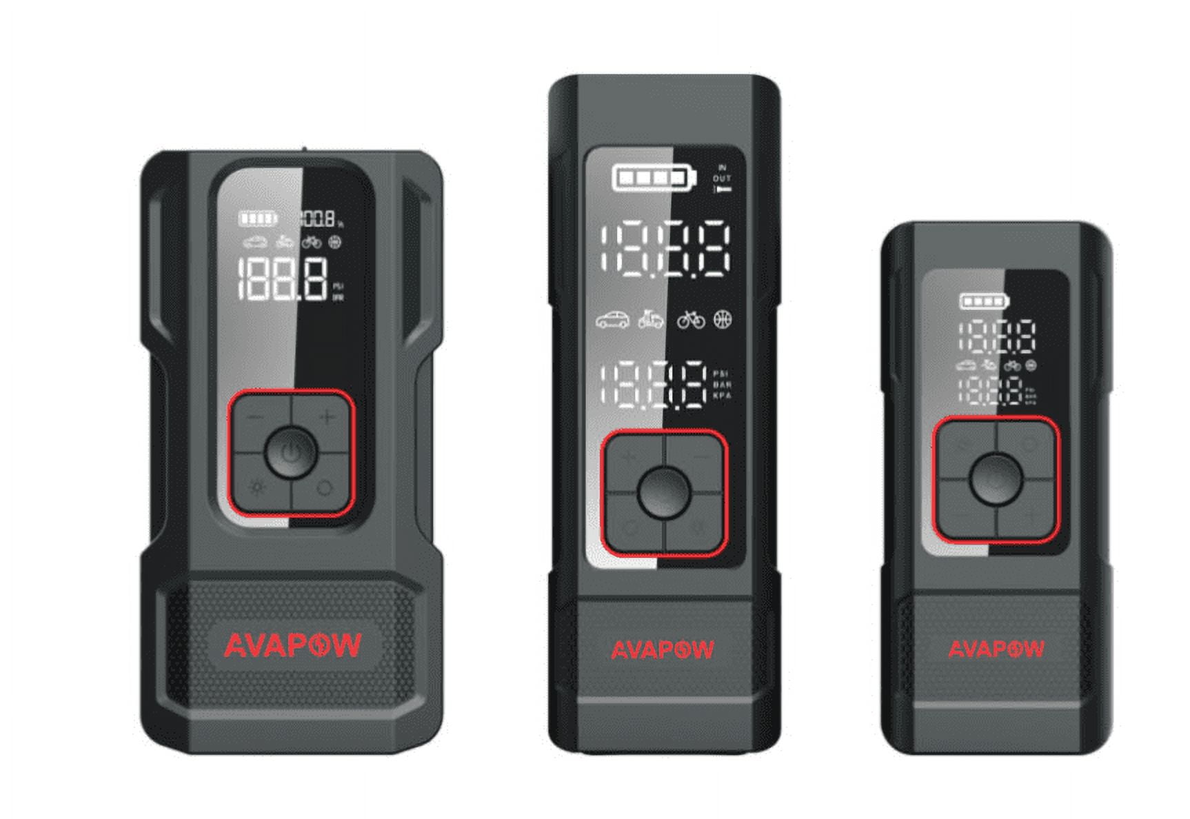 AVAPOW Wireless Tire Inflator,Portable Air Compressor/Pump,150PSI,with ...