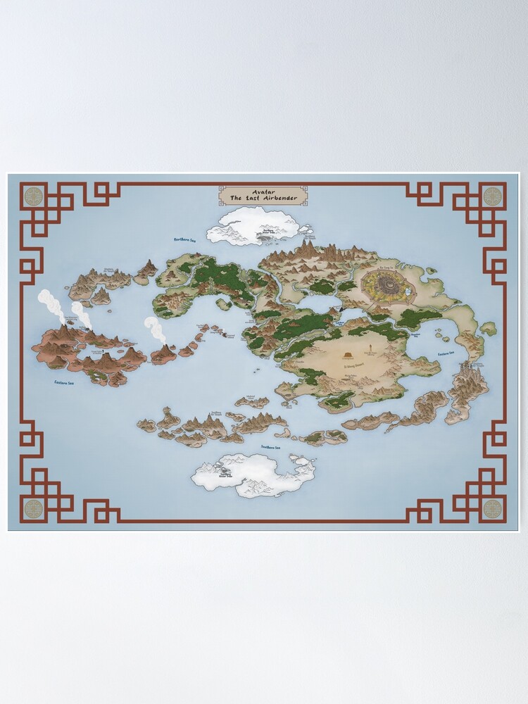 AVATAR the Last Airbender full color detailed map Poster - Walmart.com