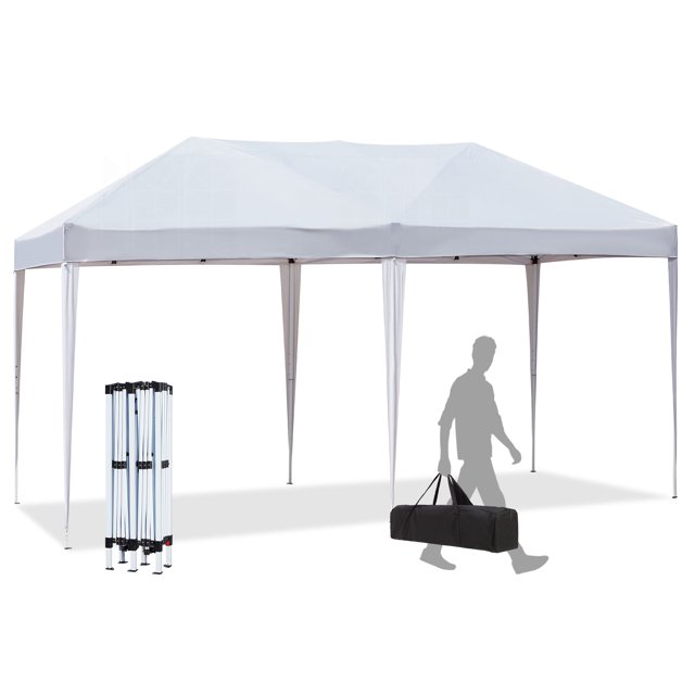 AVAWING 10 x 20ft Outdoor Pop-up Canopy, Party Tent with Sturdy Frame ...